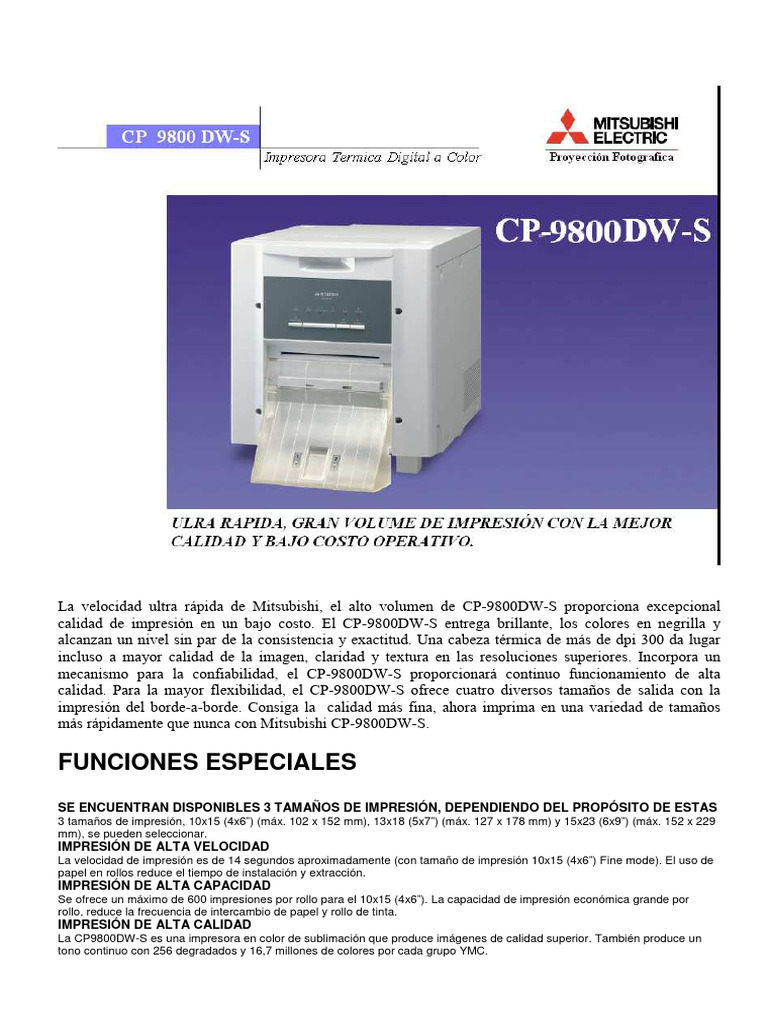 CP 9800 | PDF | Impresora (Computación) | Ingeniería Informática