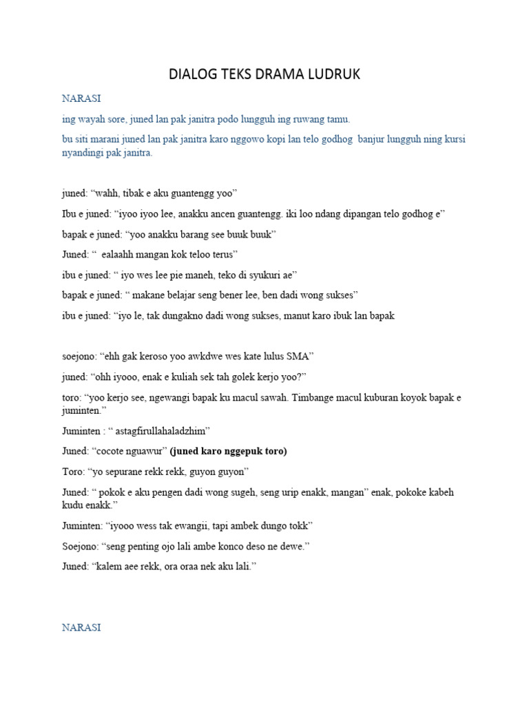 NASKAH LUDRUK P5 Revisi 1 | PDF