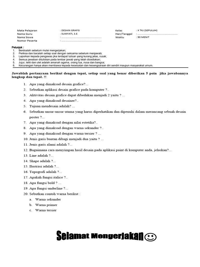 Soal Desain Grafice | PDF