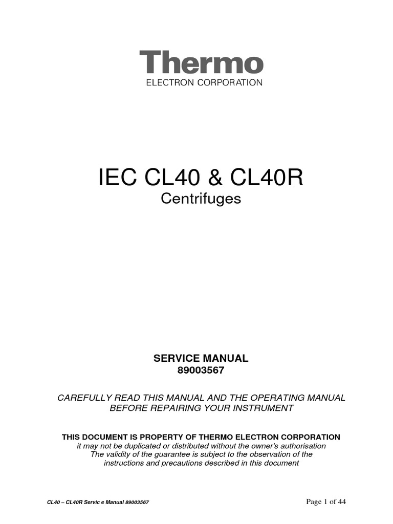 CL40 & CL40R Service Manual | PDF | Electric Motor | Metrology