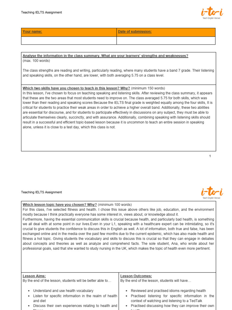 Teaching IELTS - Assignment | PDF | Obesity | Teachers