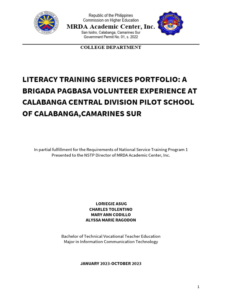 Portfolio in NSTP - 2 | PDF