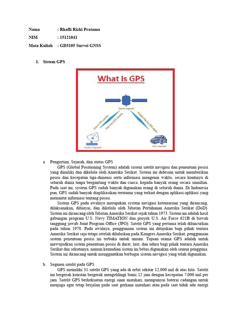 Rhafli Rizki Pratama - 15121041 - Tugas 01 Survei GNSS | PDF