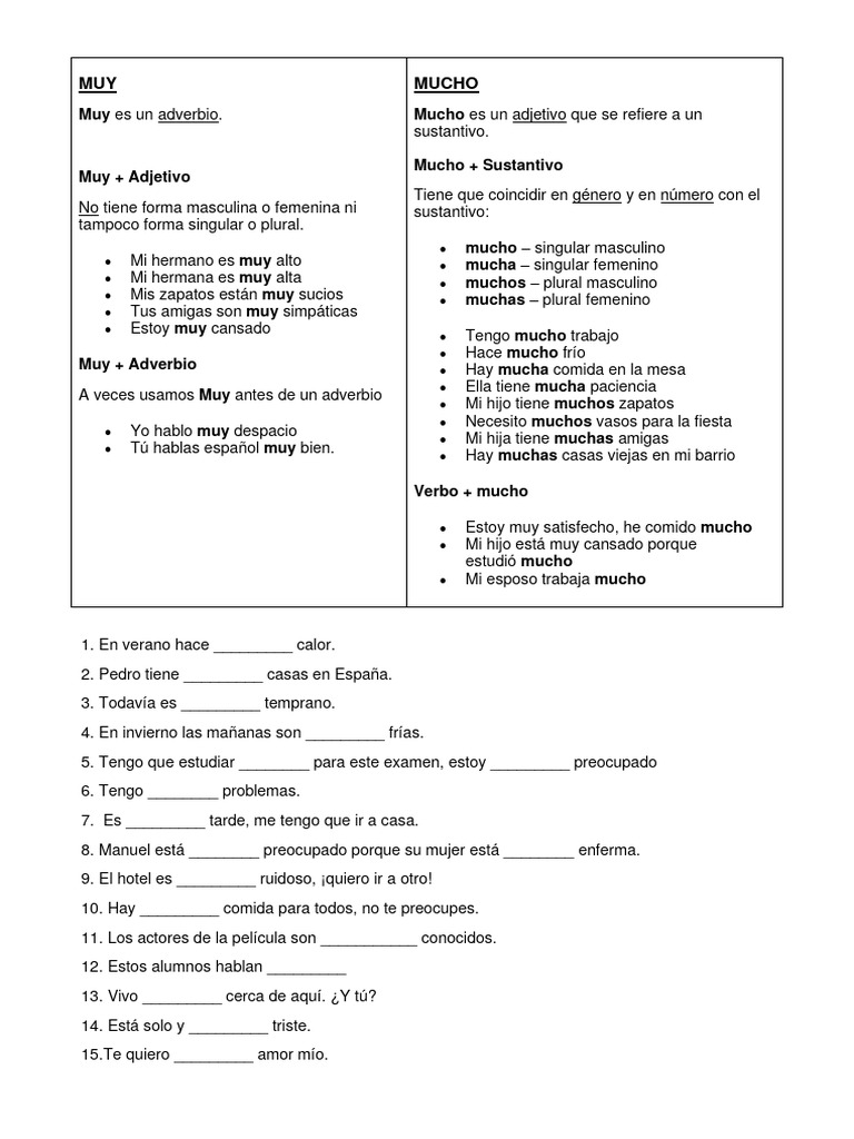 Muy - Mucho | PDF