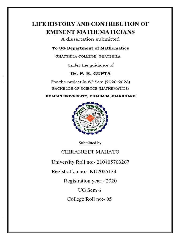 Contribution of Mathematics. | PDF | Mathematical Analysis | Gottfried ...