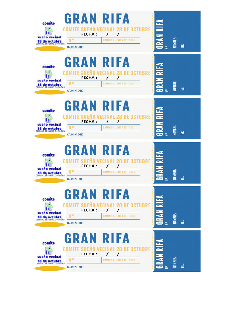 Rifa Tipo Ticket | PDF