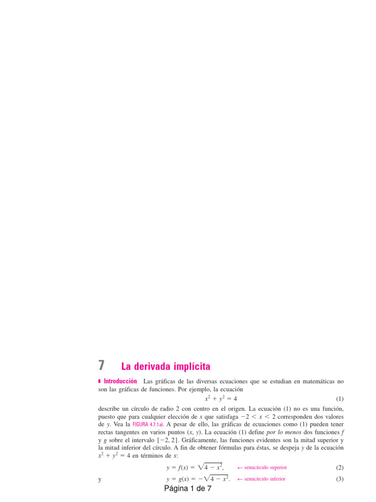 La Derivada Implícita | PDF | Derivado | Ecuaciones