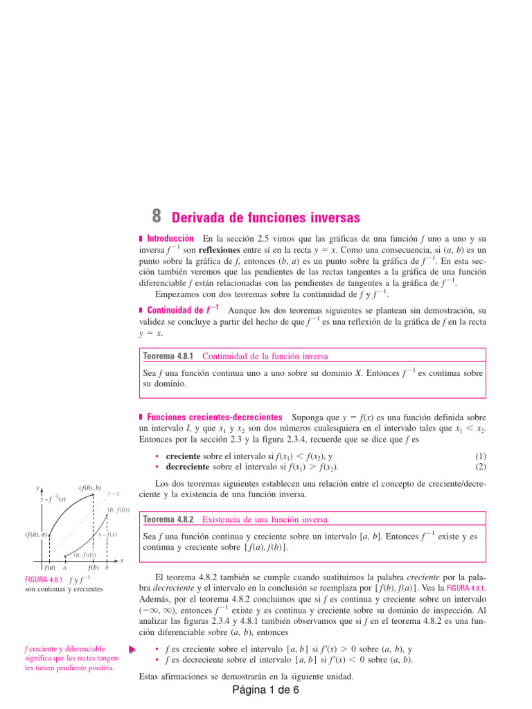 Derivada de Funciones Inversas | PDF