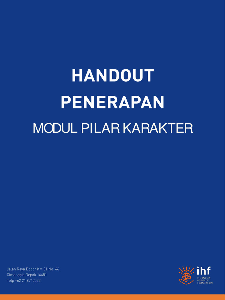 Handout Penerapan Modul Pilar Karakter PAUD | PDF