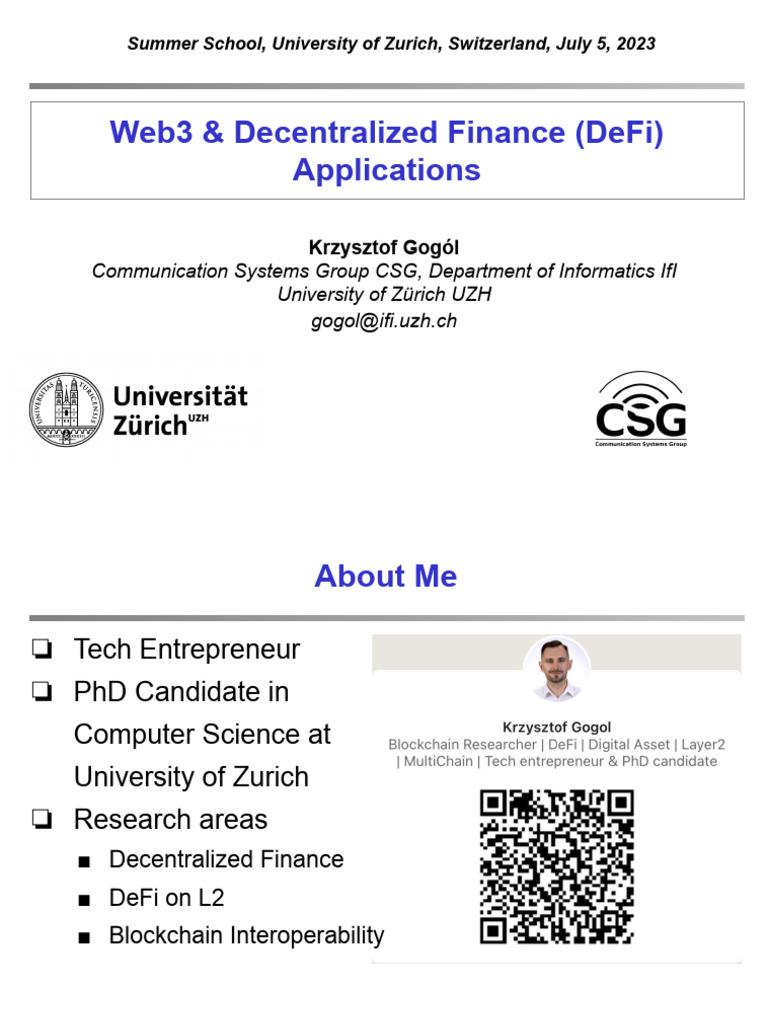 Web3 and DeFi Applications | PDF | Cryptocurrency | Financial Technology