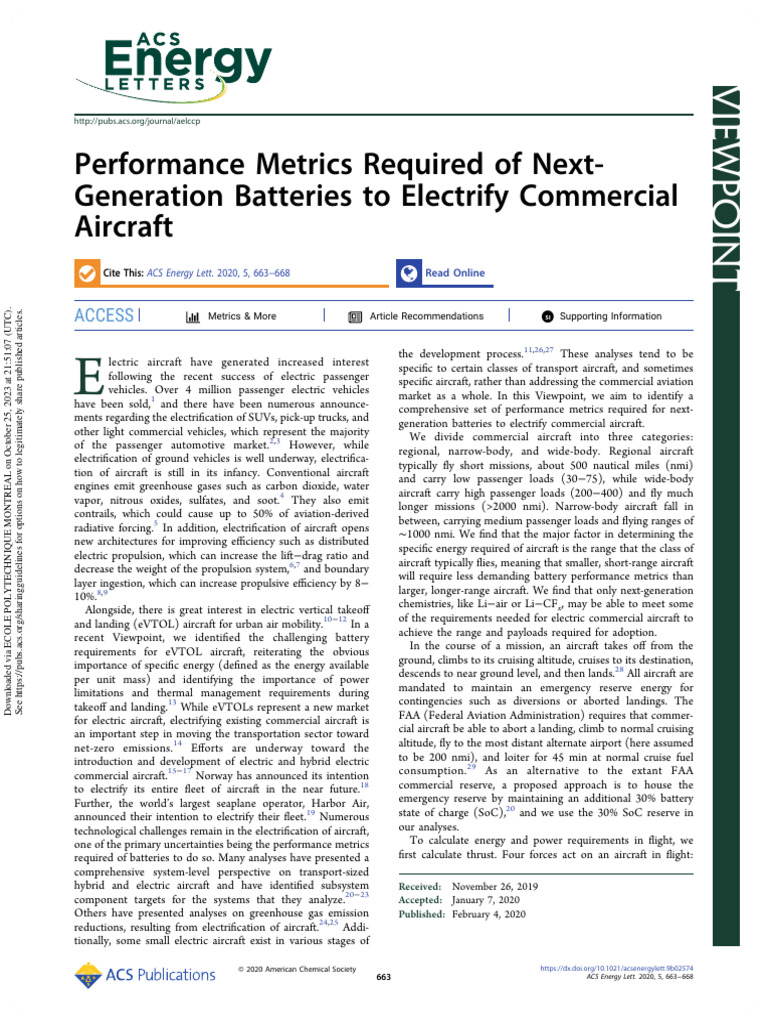 Bills Et Al 2020 Performance Metrics Required of Next Generation Batteries To Electrify ...