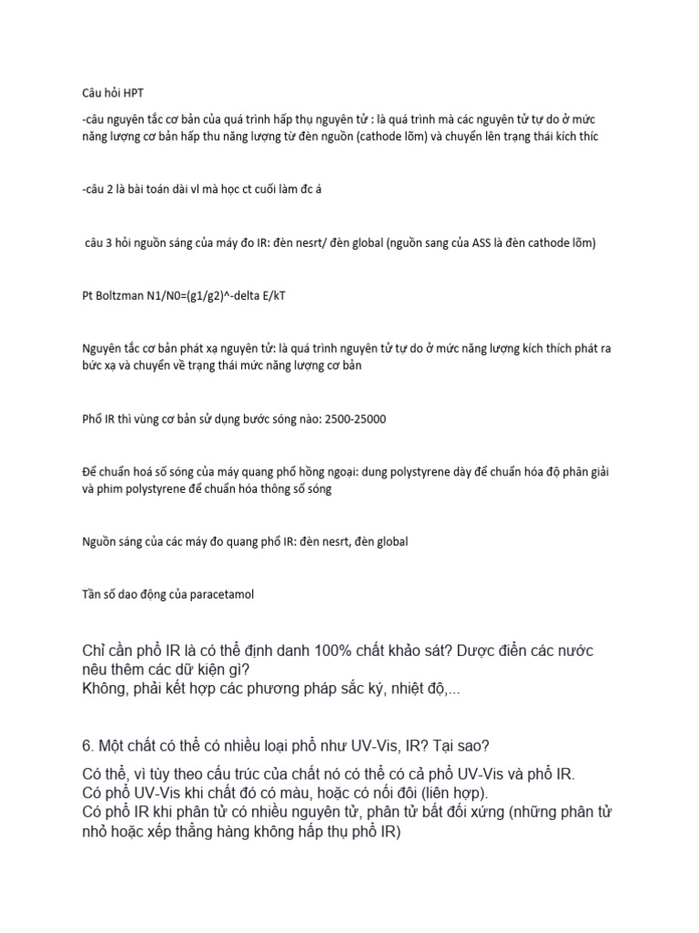 Câu hỏi HPT | PDF