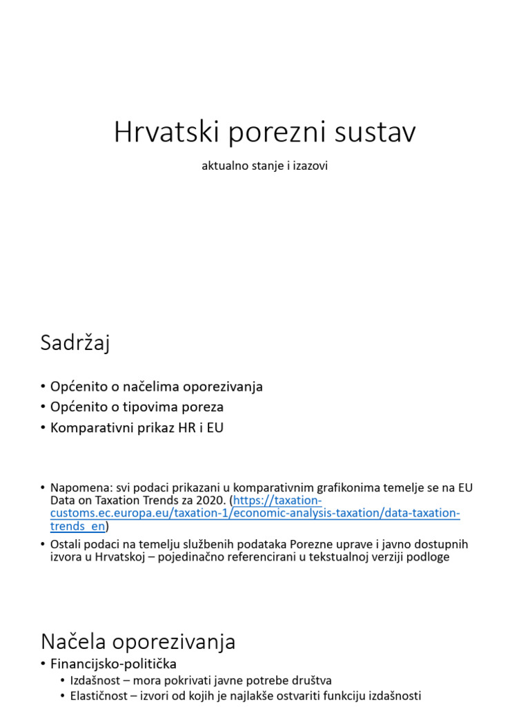 Hrvatski Porezni Sustav | PDF