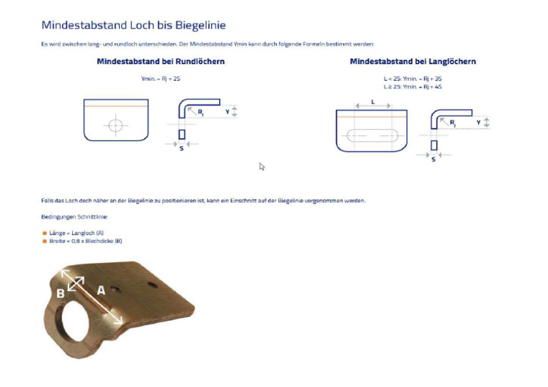 Mindestabstand Loch Bis Biegelinie | PDF