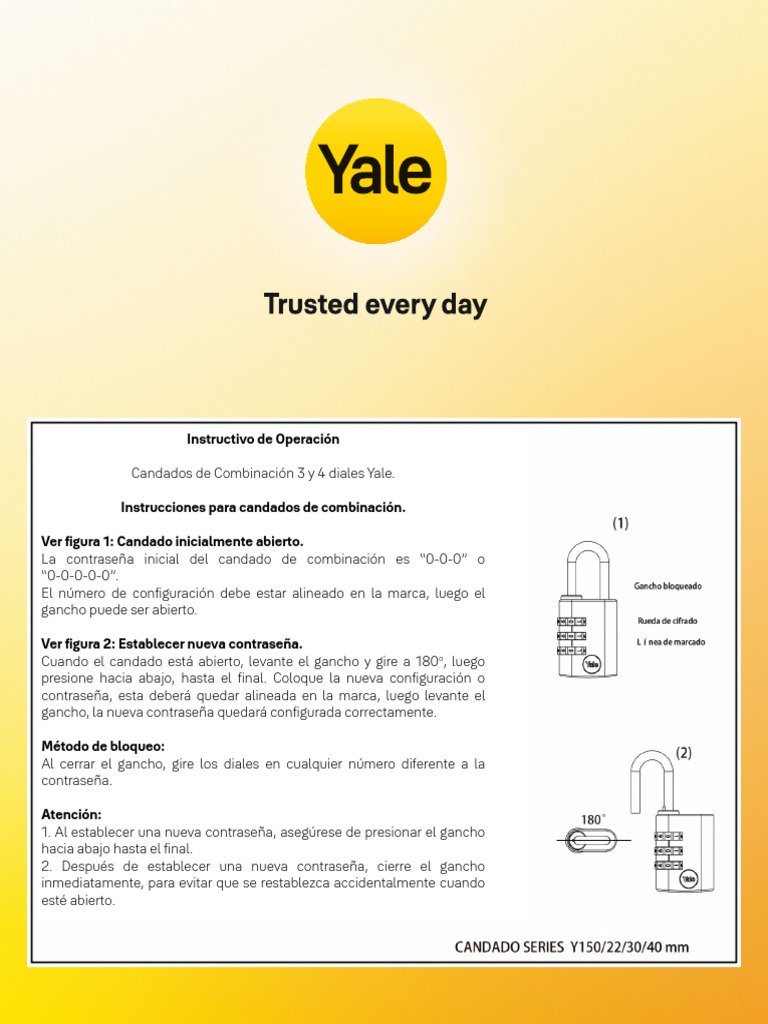 Instructivo-Candados Yale | PDF