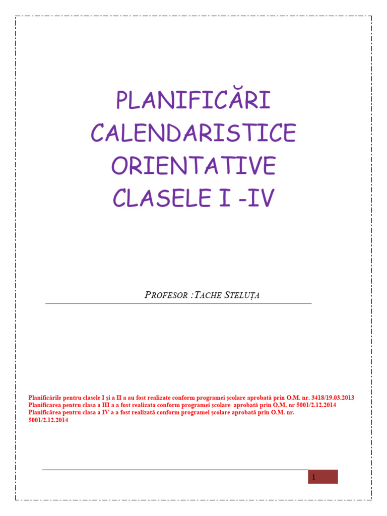 Planificari Primar 2024 | PDF