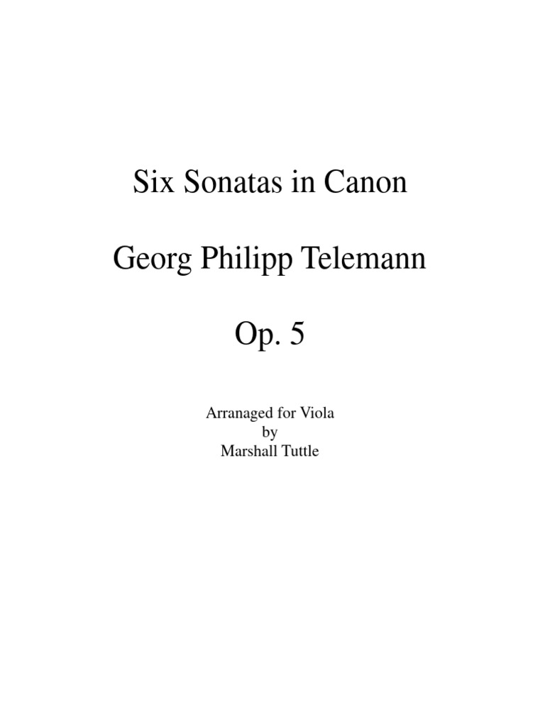 Telemann Canonic Sonatas | PDF | Compositions | Musical Compositions