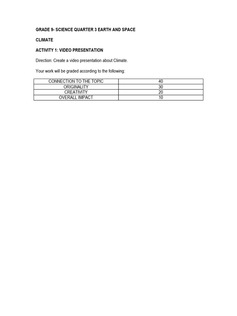 Grade 9 Climate | PDF
