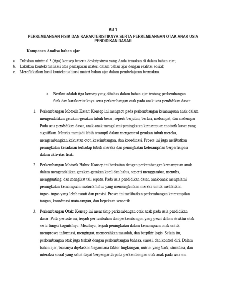 Analisa Bahan Ajar KB 1,2,3 Dan 4 | PDF