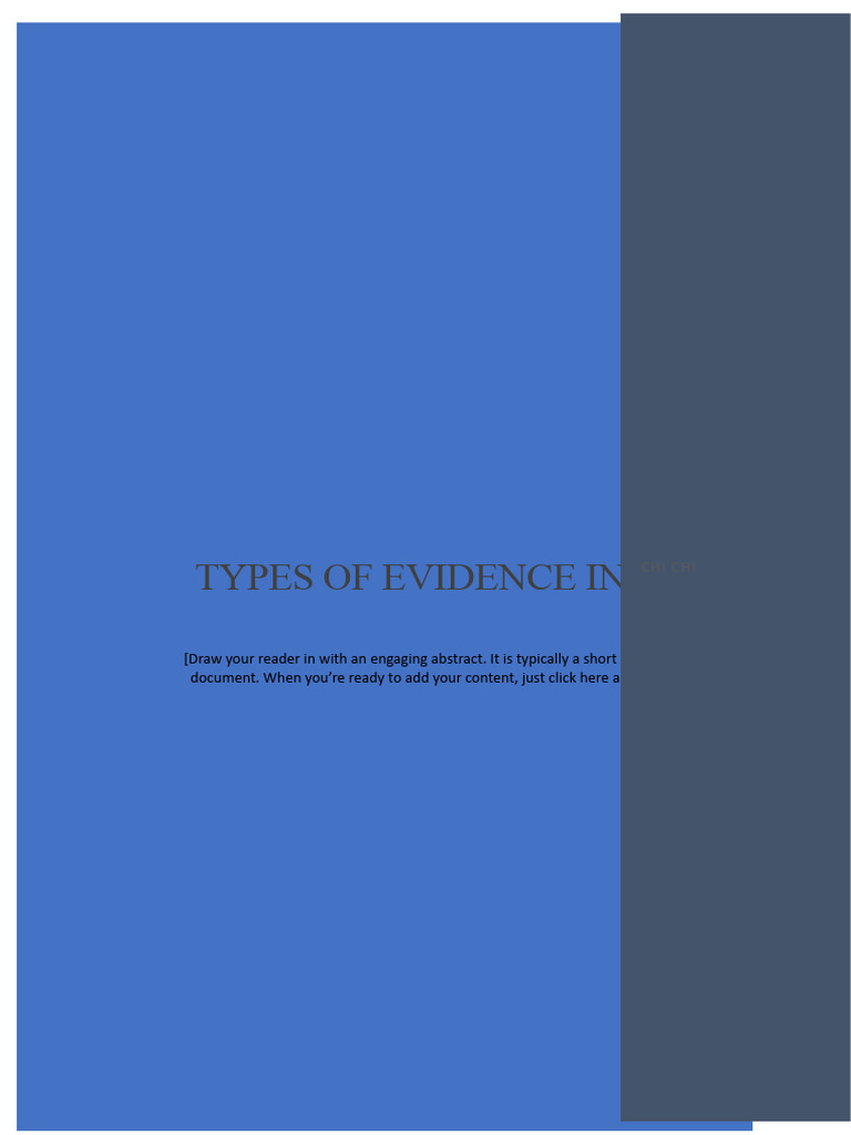 Types of Evidence | PDF