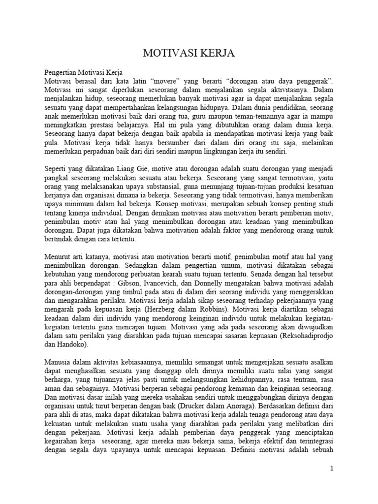 Modul 9 Motivasi Kerja | PDF