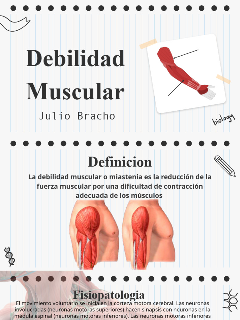 Debilidad Muscular | PDF | Unión neuromuscular | Neurona