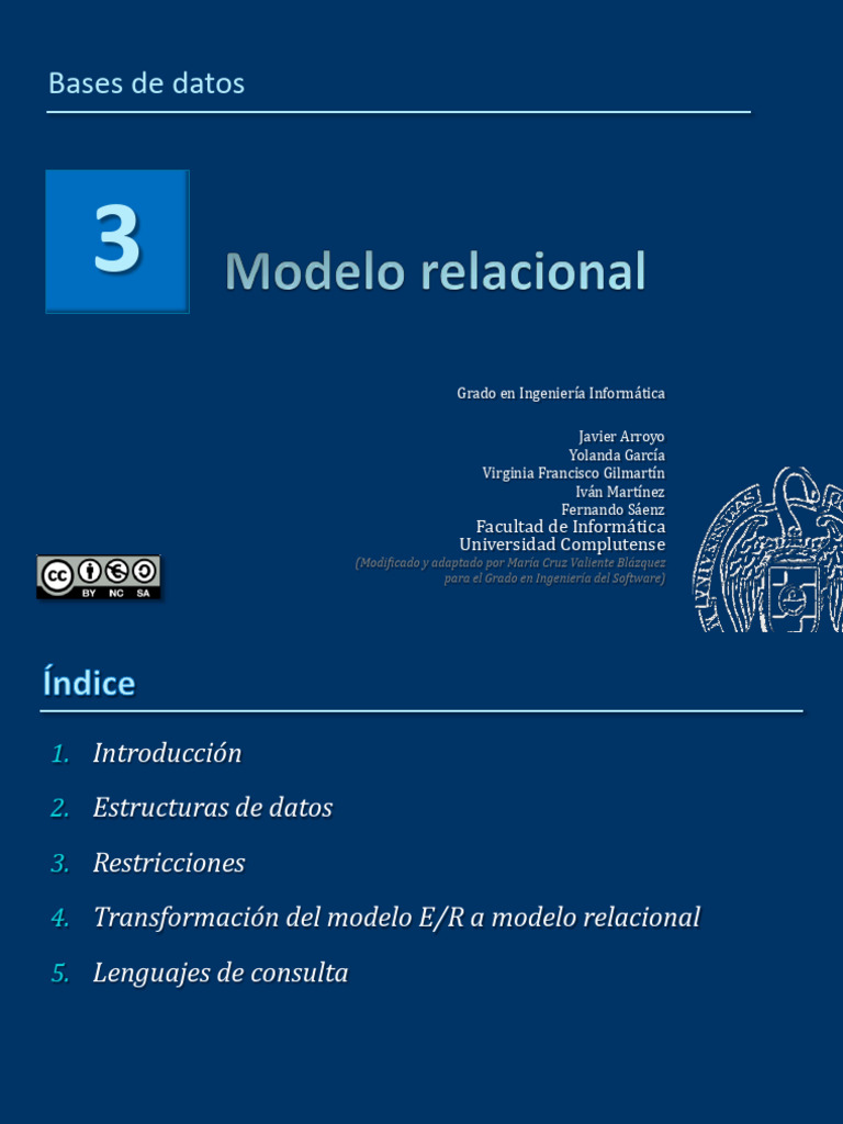 BD03 Modelo Relacional | PDF | Base de datos relacional | Bases de datos