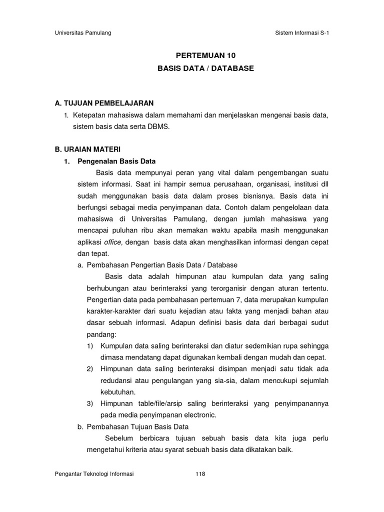 Pertemuan 10 - Basisdata | PDF