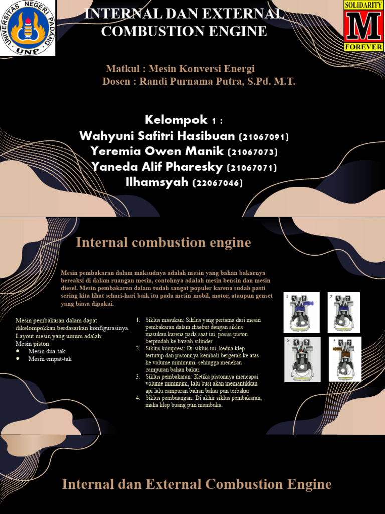 KEL 1 MKE - Internal Dan External Combustion Engine | PDF