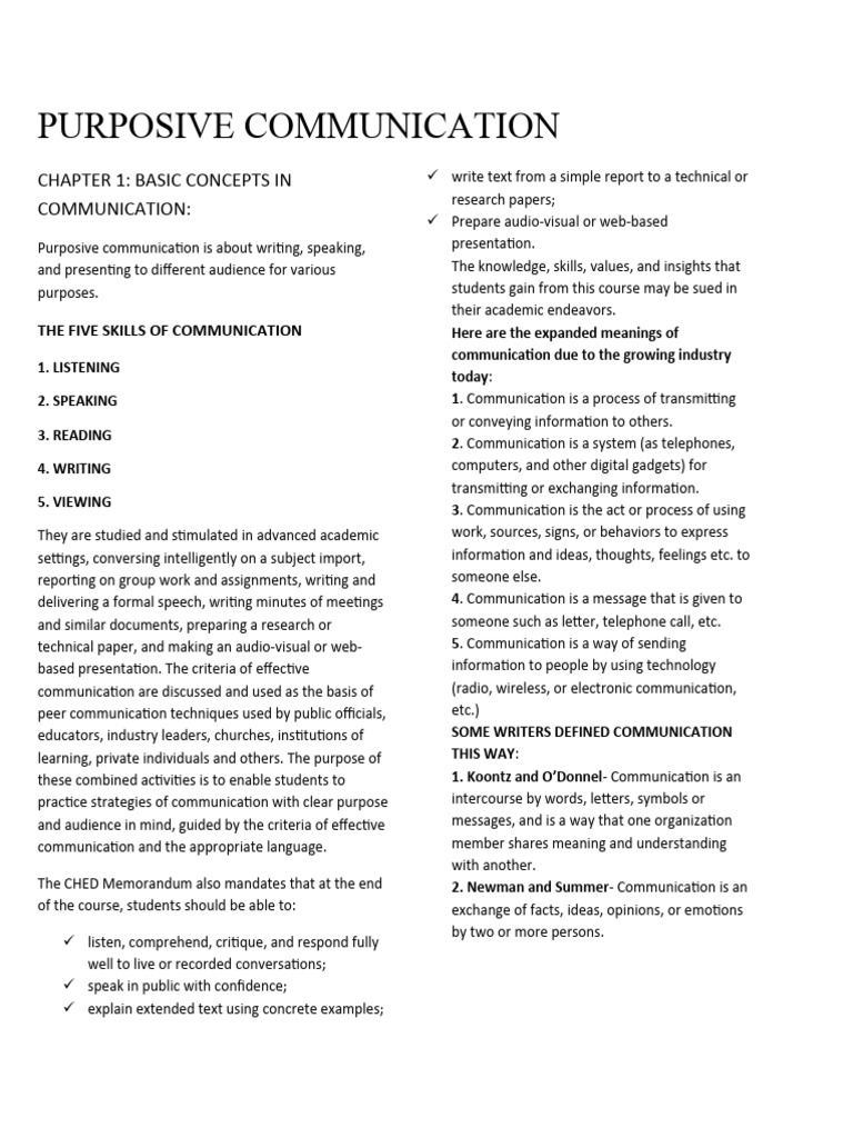 Purposive Communication | PDF | Communication | Nonverbal Communication