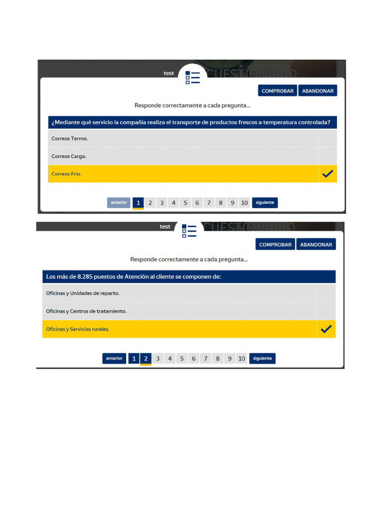 Respuestas CORREOS EN CIFRAS 2023 | PDF