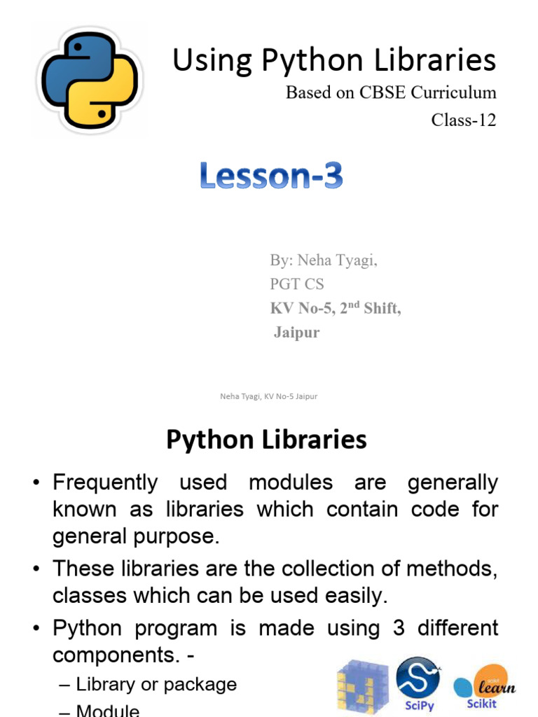 Chapter 3 Using Python Librarieseng 1 Pdf Namespace Python Programming Language