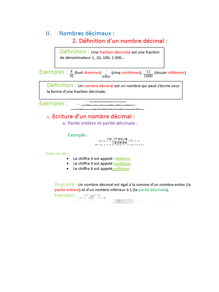 Définition des nombres décimaux | PDF | Décimal | Concepts mathématiques