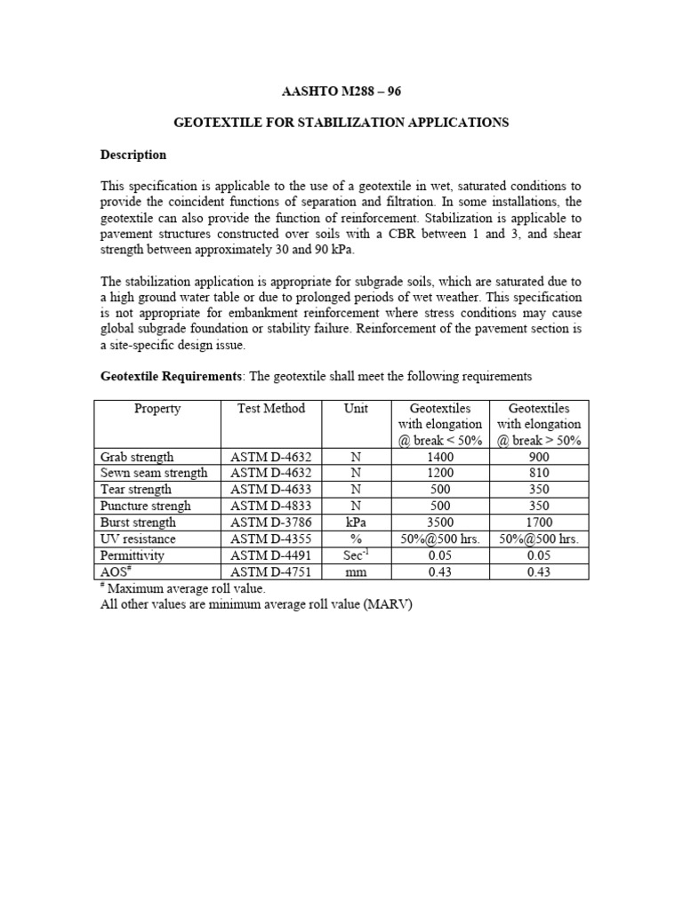 AASHTO M288 - Stabilization | PDF