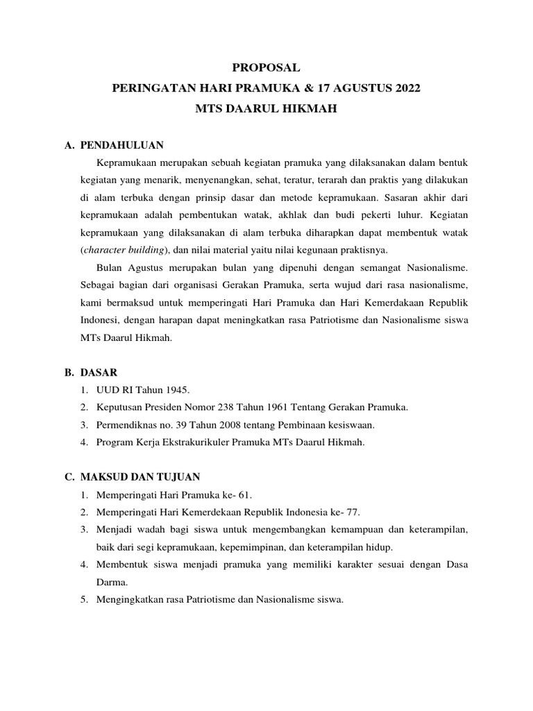 Proposal Hari Pramuka & 17an | PDF