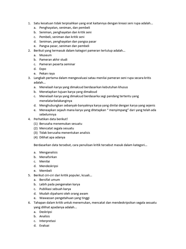 Soal Pas SBK Kelas Xii Neo | PDF