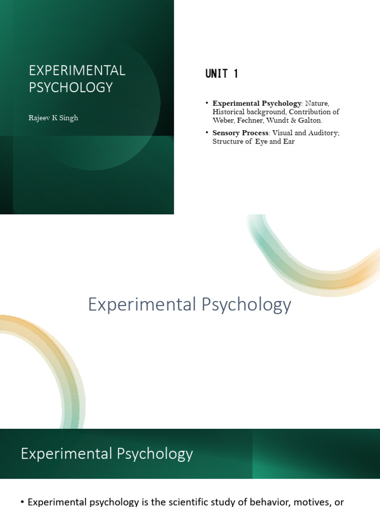 Experimental Psy. Unit 1 | PDF