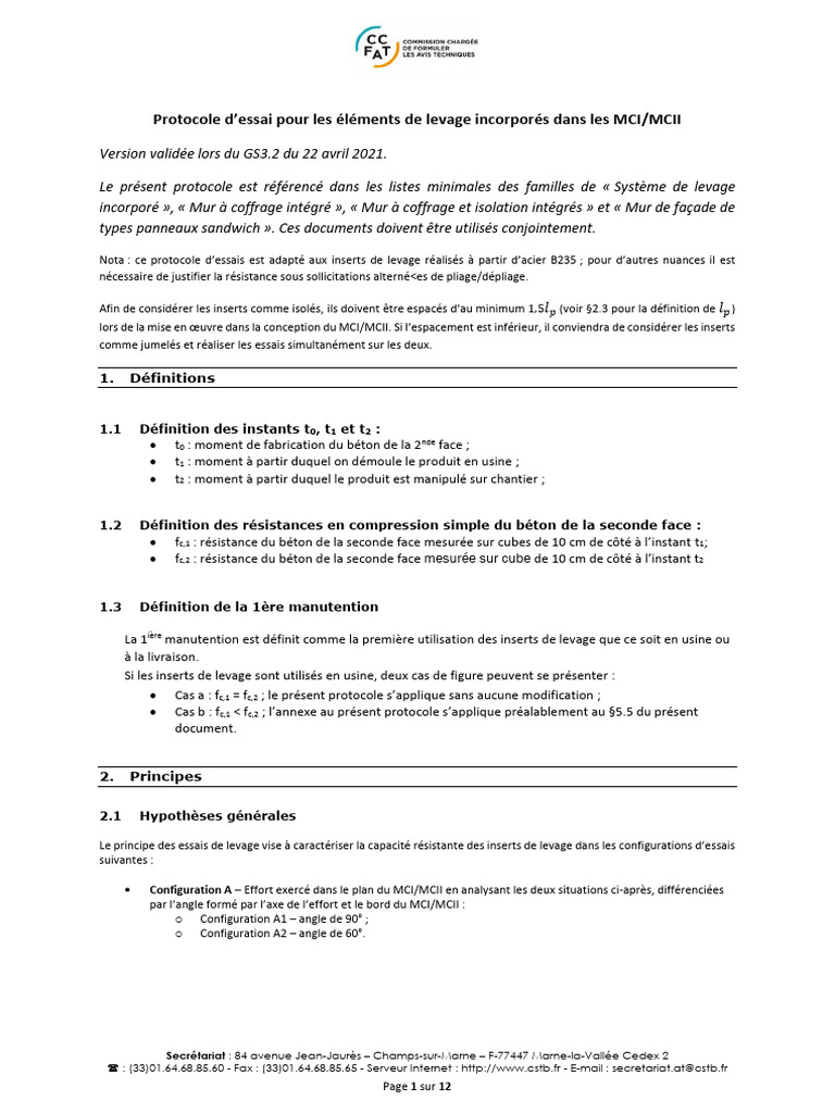 Protocole d'essai pour éléments de levage | PDF