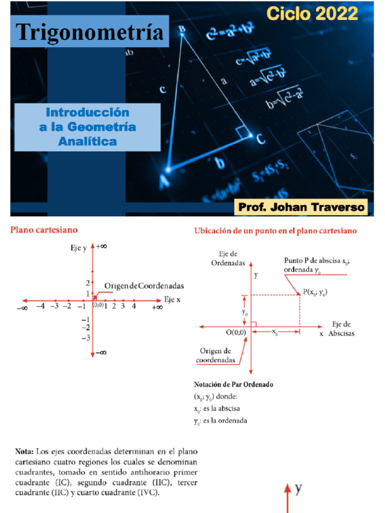 Trigonometría - Introducción a la Geometría Analítica | PDF