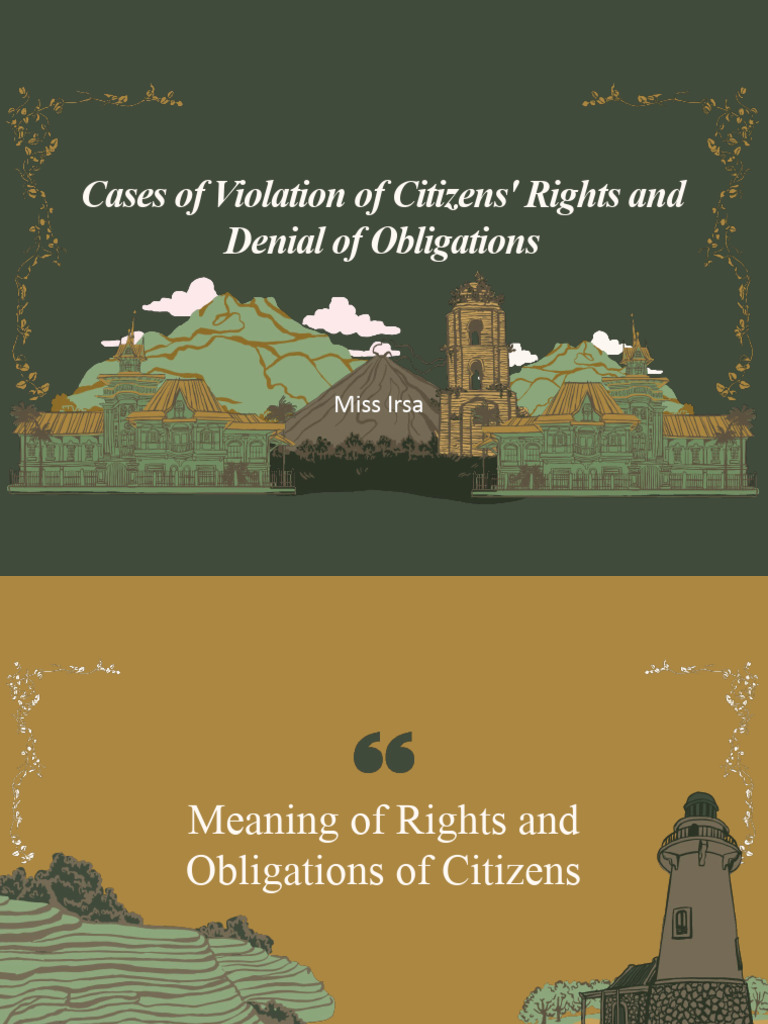 Cases of Violation of Citizens' Rights and Denial of Obligation (CHAPTER 1) | PDF | Citizenship ...
