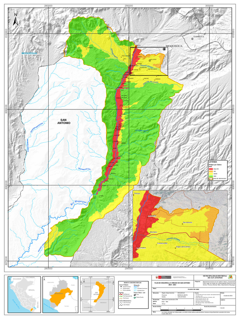 Mapa Peligro Por Sismo Distrito San Antonio, Provincia Mariscal Nieto ...