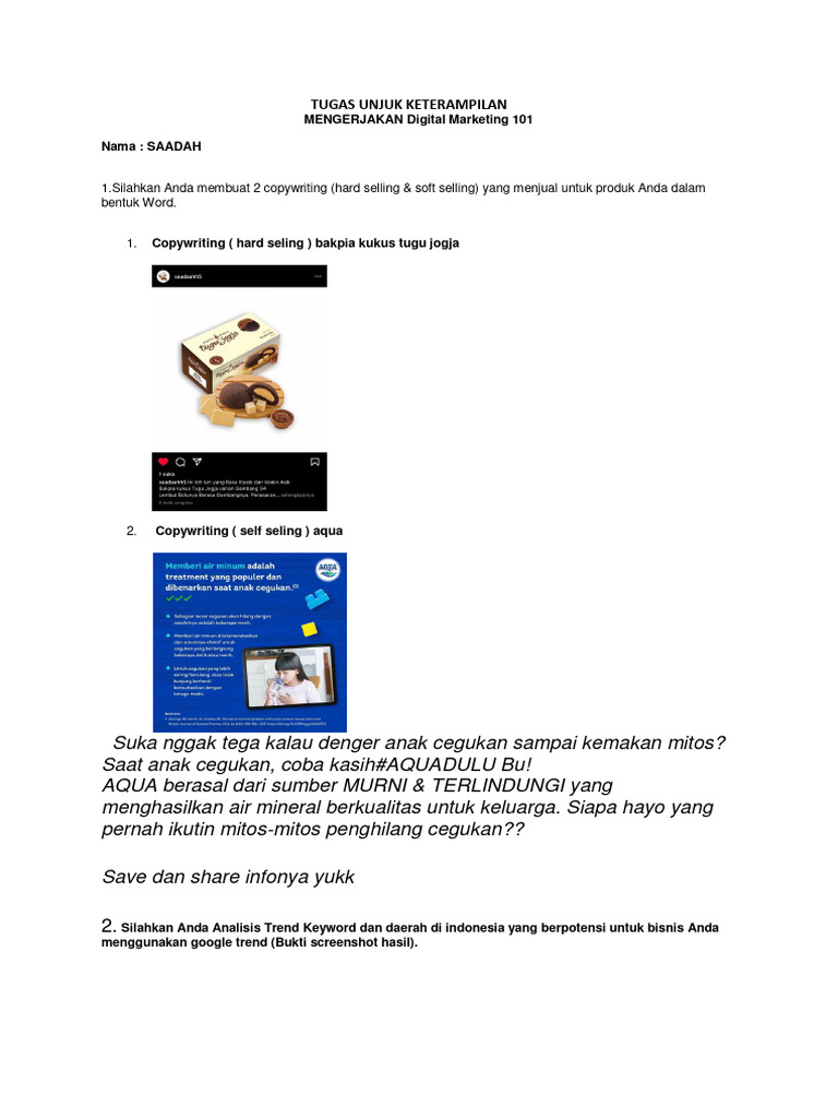 Unjuk Keterampilan - Saadah | PDF