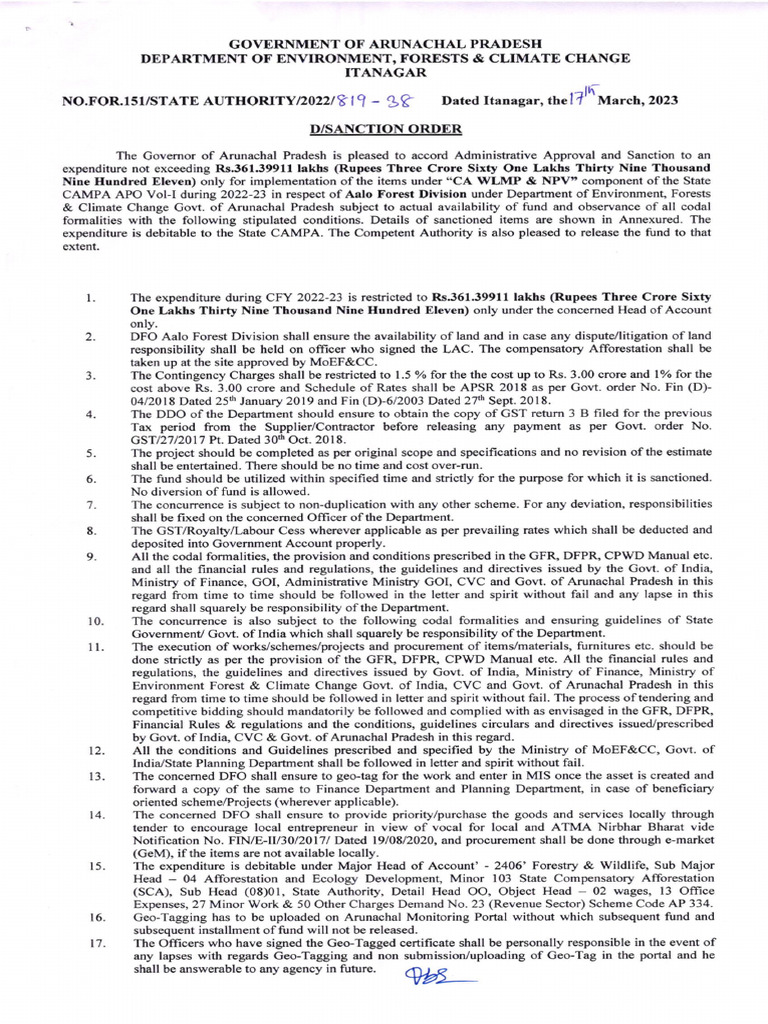 Divisionwise Sanction Orders 2022-23 | PDF