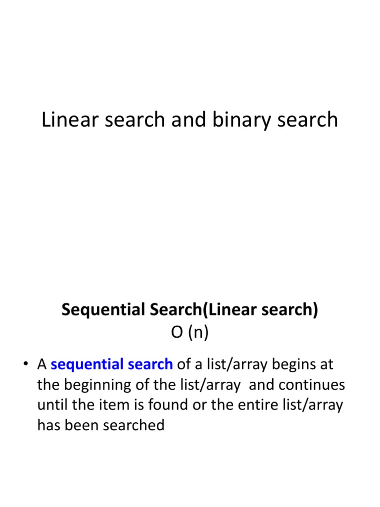 Linear and Binary Search | PDF | Technology & Engineering