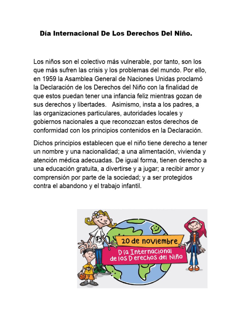Derechos del Niño: Protección y Libertades | PDF