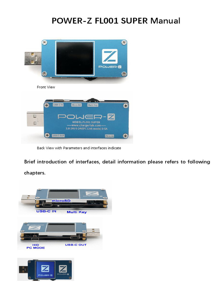 POWER-Z FL001 SUPER Manual-V1.3 | PDF