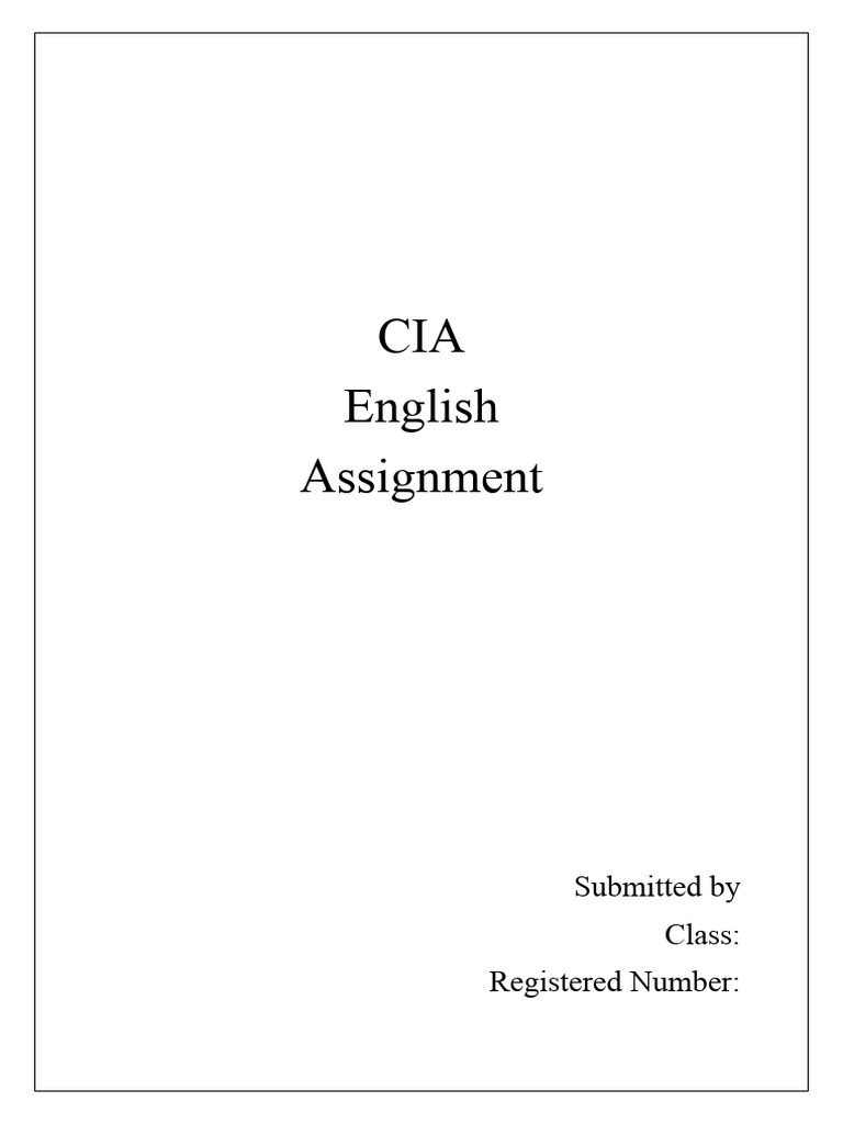 CIA English Assignment | PDF