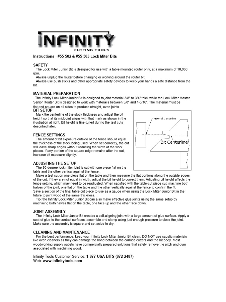 BIT - Infinity Lock Miter | PDF | Adhesive | Machining