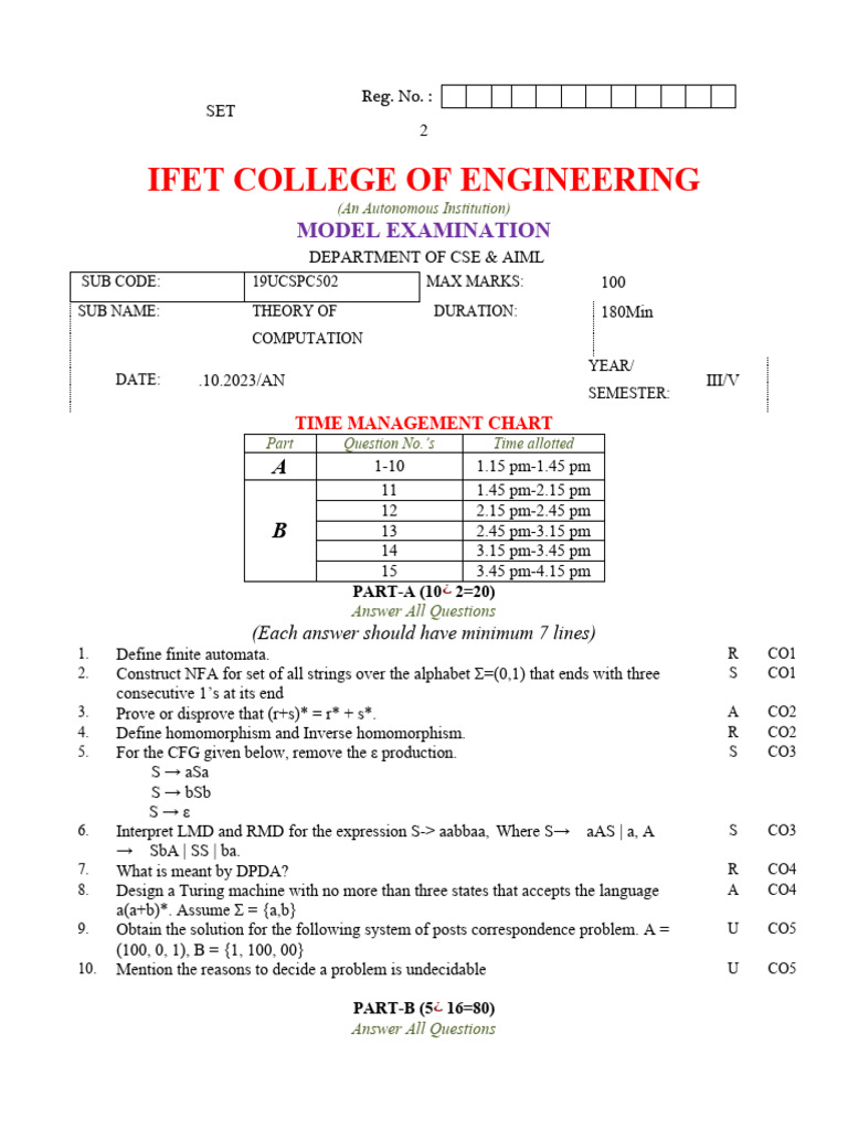 MODEL QP Set-2 | PDF | Logic | Computer Science MODEL QP Set-2 | PDF | Logic | Computer Science