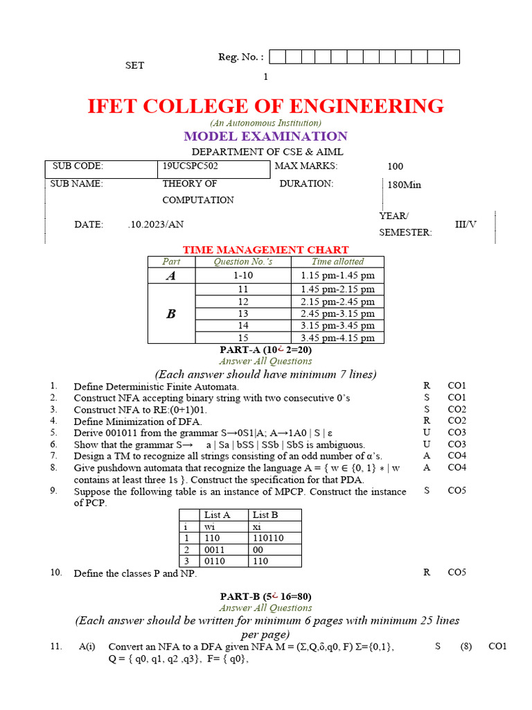 MODEL QP Set-1 | PDF MODEL QP Set-1 | PDF